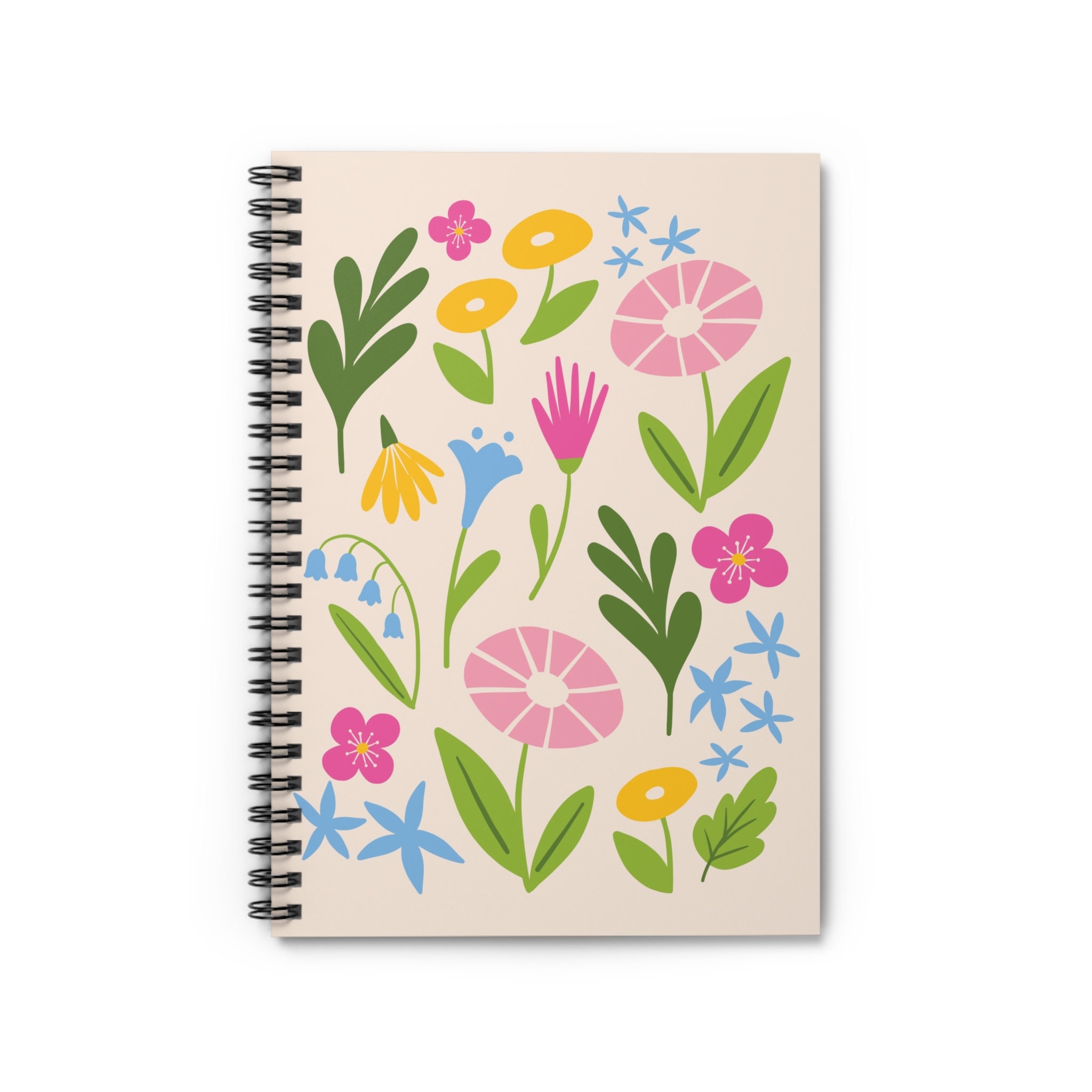 Floral Spiral Notebook, Flower Pattern Journal, Ruled Line Notebook - Etsy