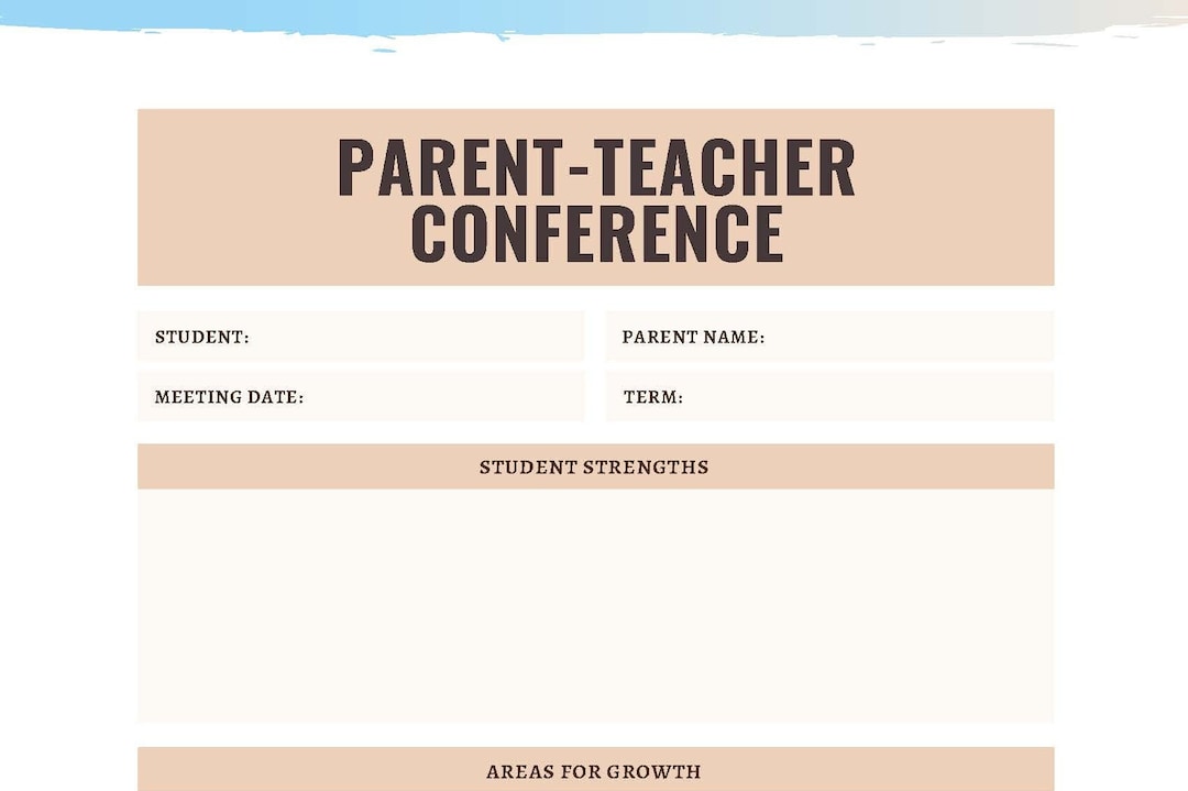 Parent Teacher Conference Sheet - Etsy
