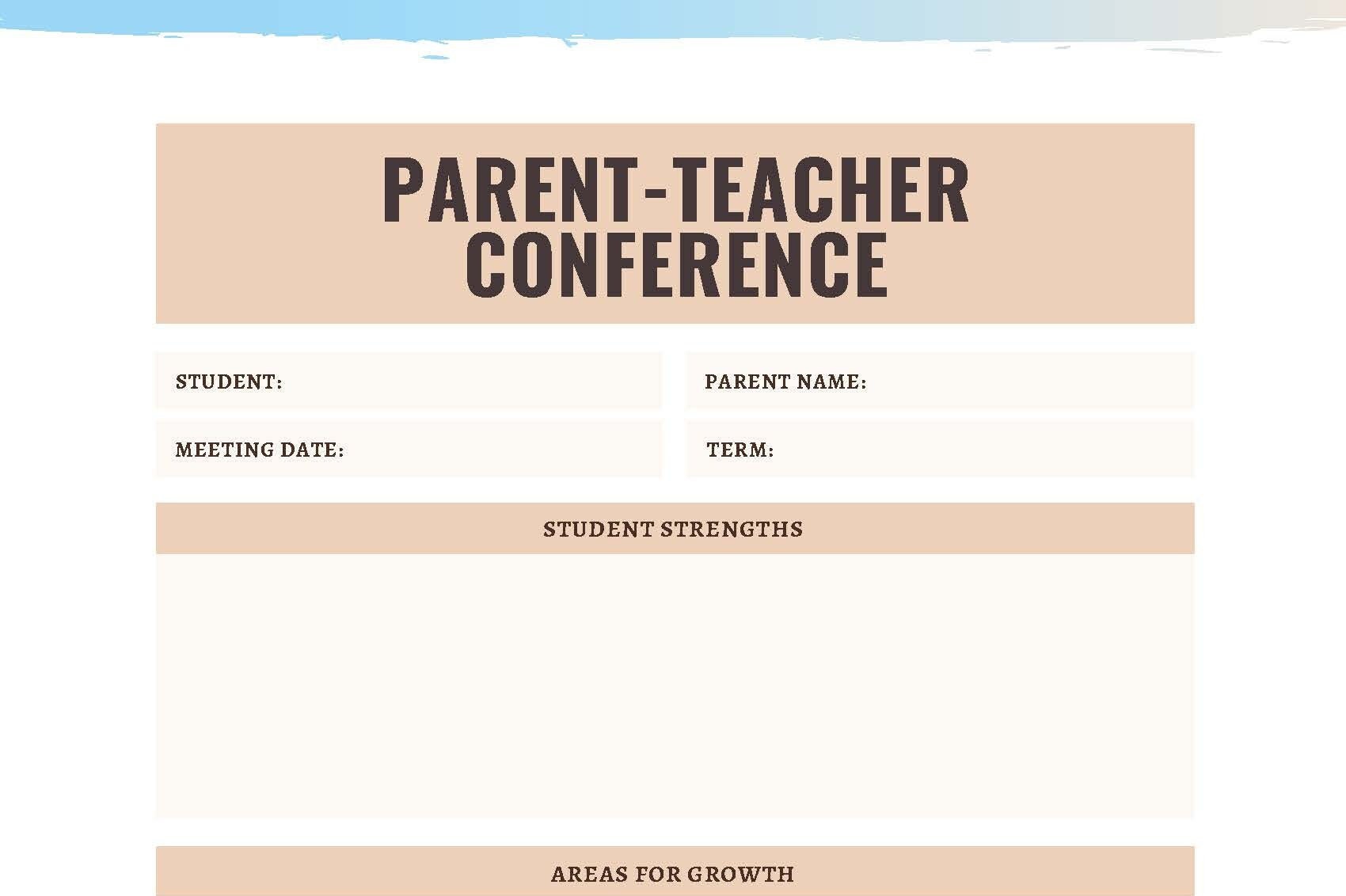 Parent Teacher Conference Sheet - Etsy