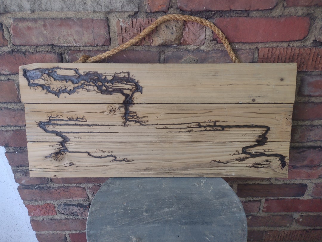 Fractal Burned Antique Wooden Sign - Etsy