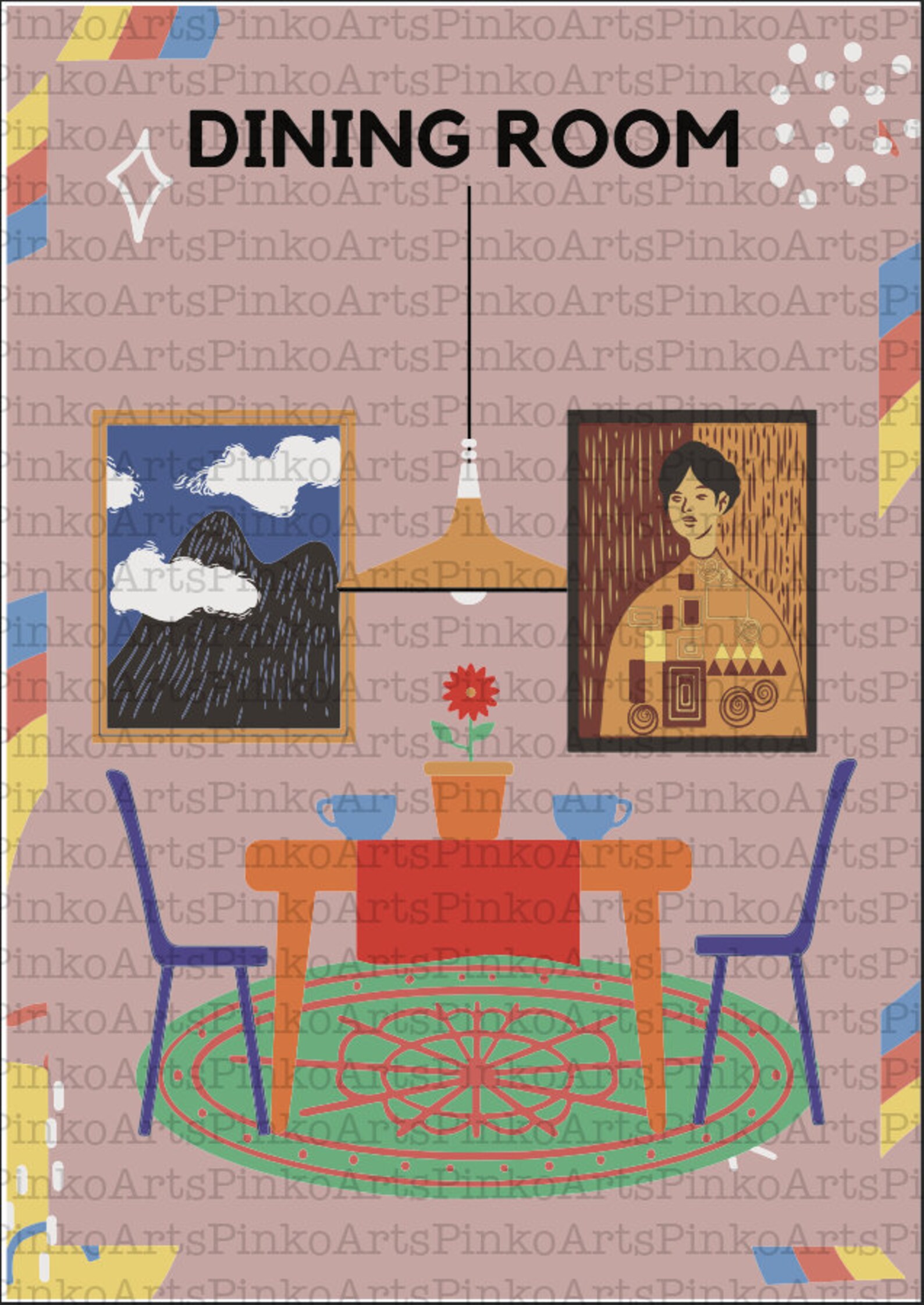 Printable Rooms of the House Flashcards Kindergarten Study - Etsy