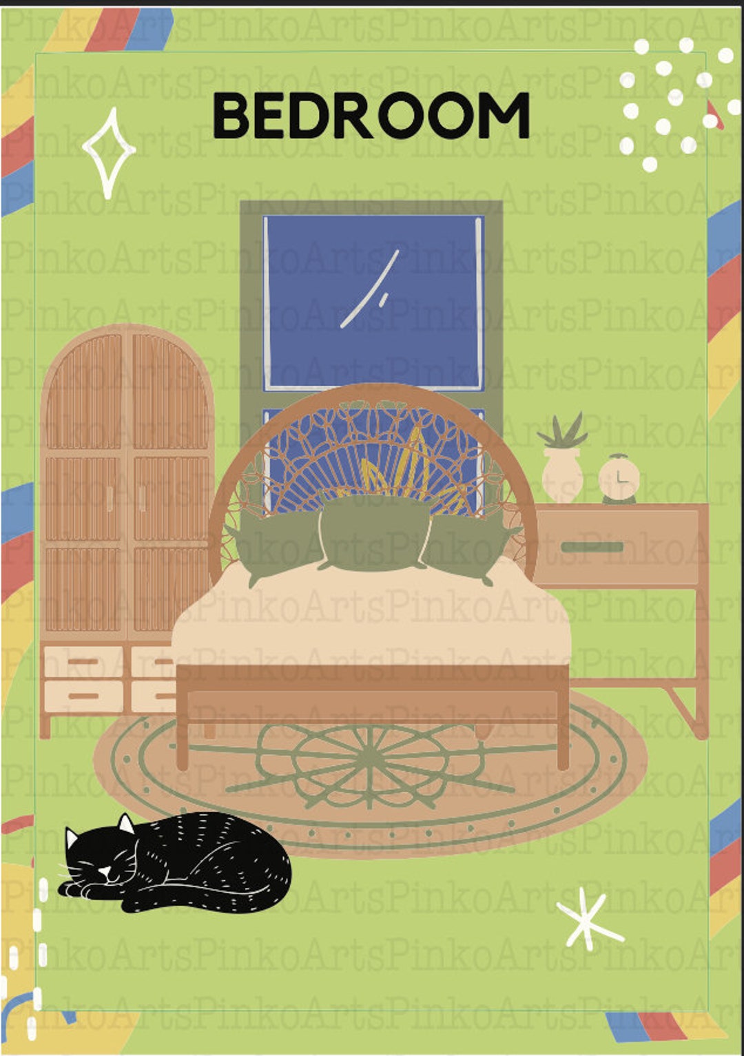 Printable Rooms of the House Flashcards Kindergarten Study - Etsy