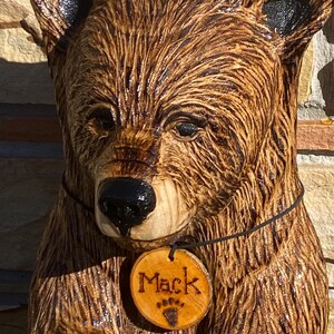 Chainsaw Carved Bear in Log. Mack ! One of a Kind! Sweet Bear! - Etsy