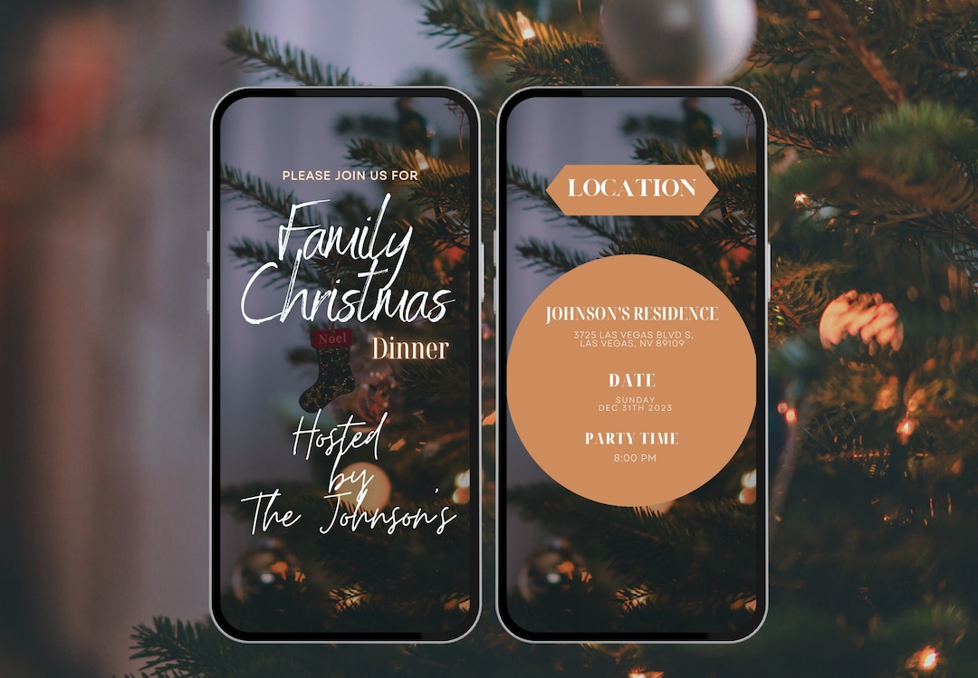 Family Christmas Invitation | Digital Invitation | Editable Christmas ...