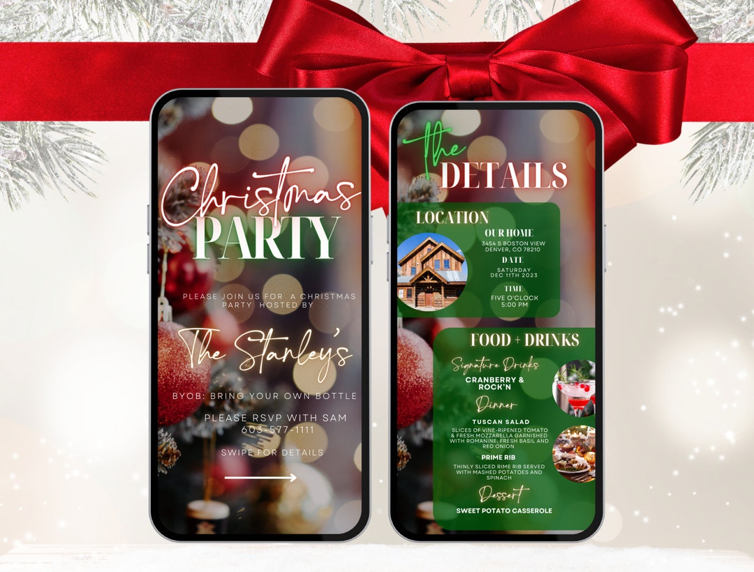 Digital Christmas Party Invitation | Party Invitation | Holiday Party ...