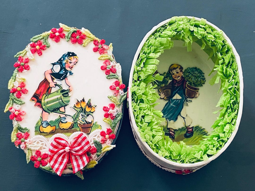 Garden Paper Mache Oval Gift Box - Etsy