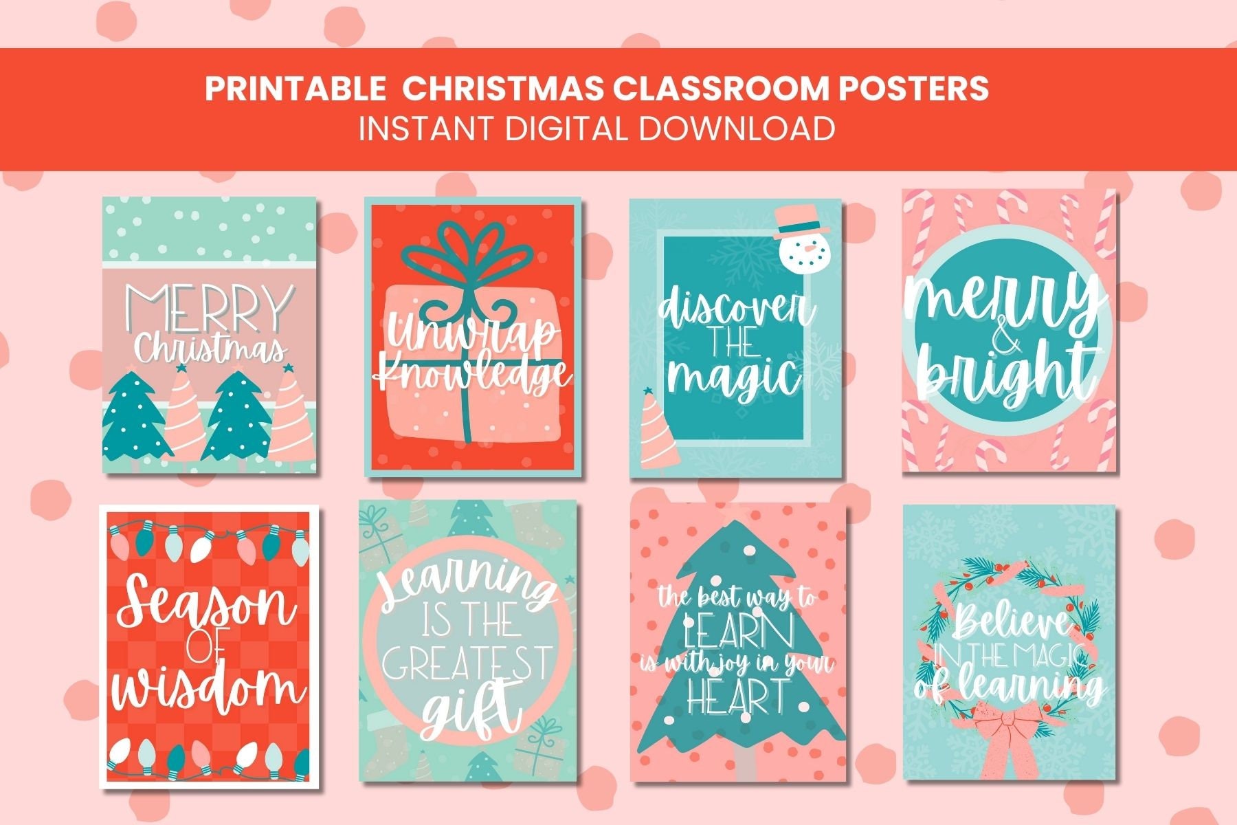 Christmas Classroom Printable Posters - Etsy