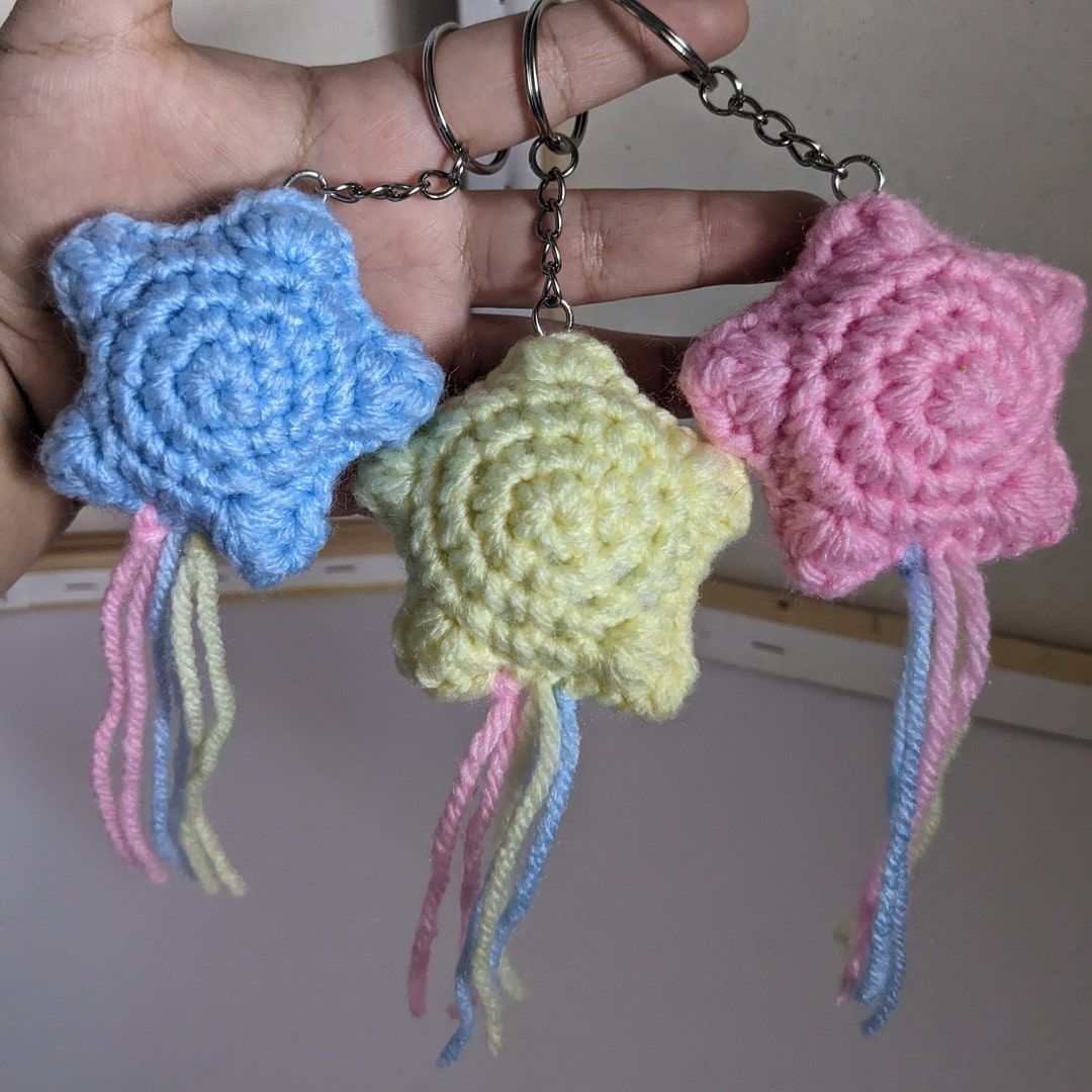 Crocheted Star Key Chain - Etsy