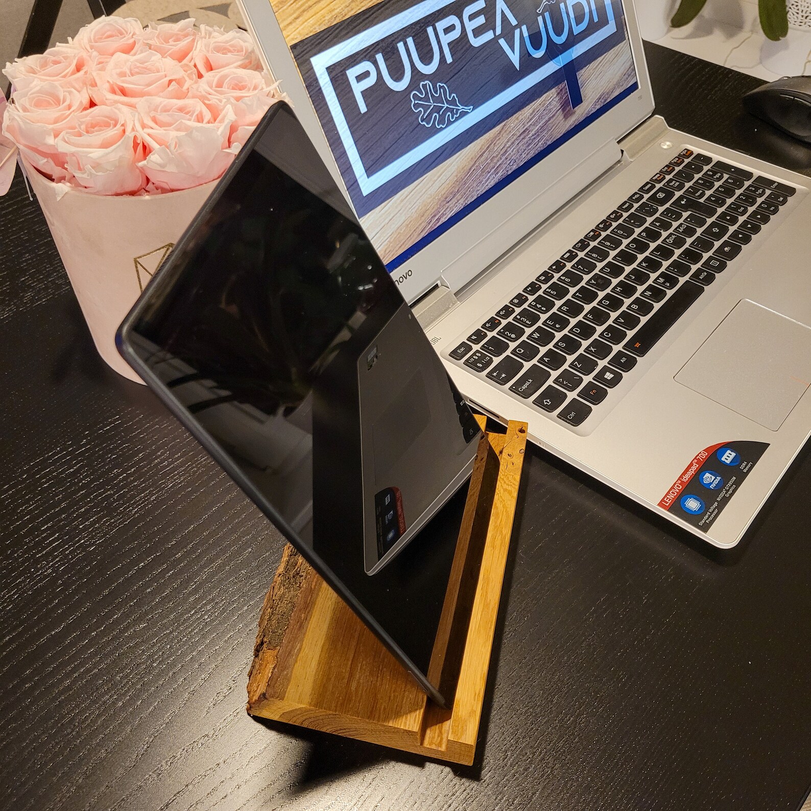 Oak Wood Tablet Holder, Wooden Tablet Holder, Wooden Tablet Stand With ...