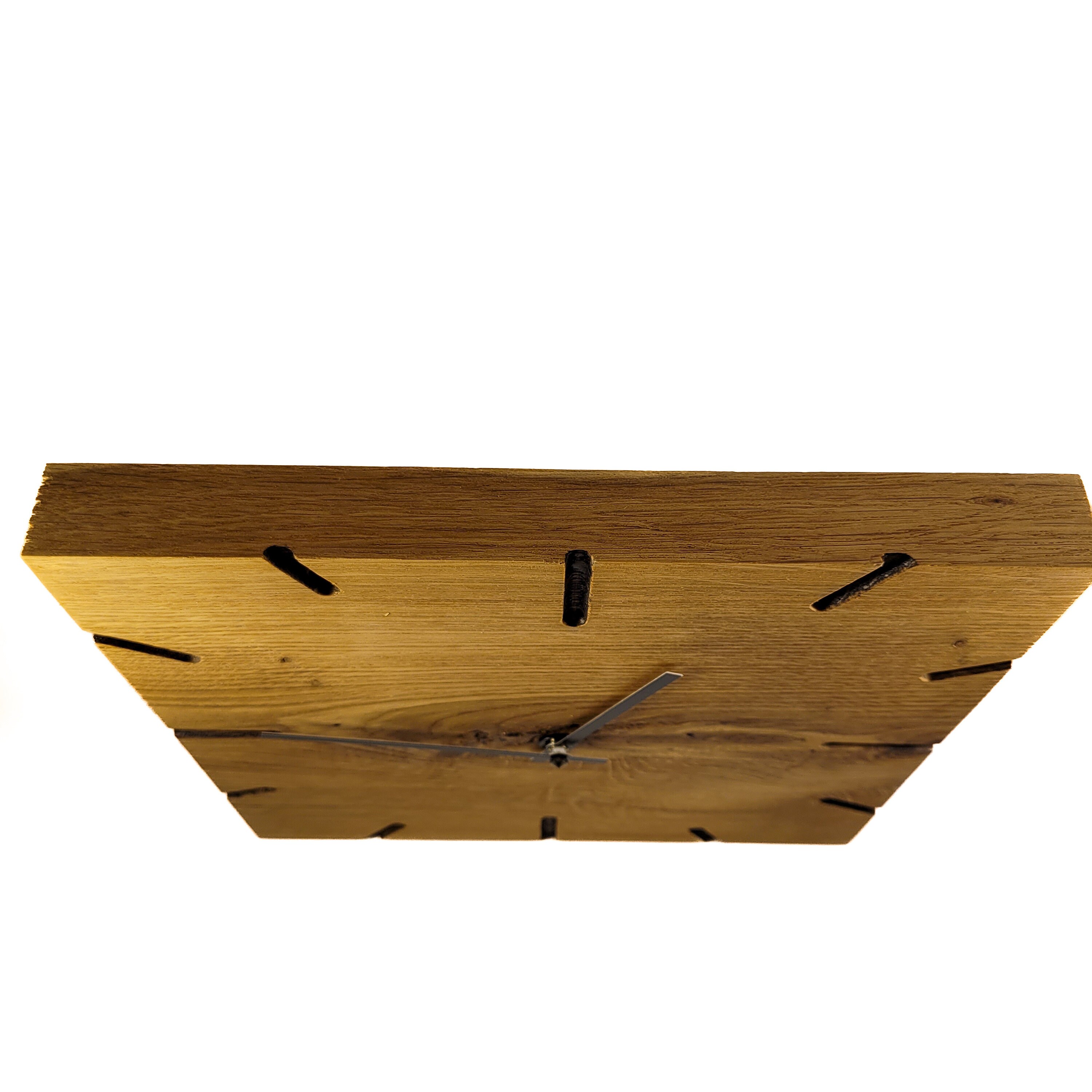 Solid Oak Wood Clock Square Wood Clock Rustic Wood Clock - Etsy