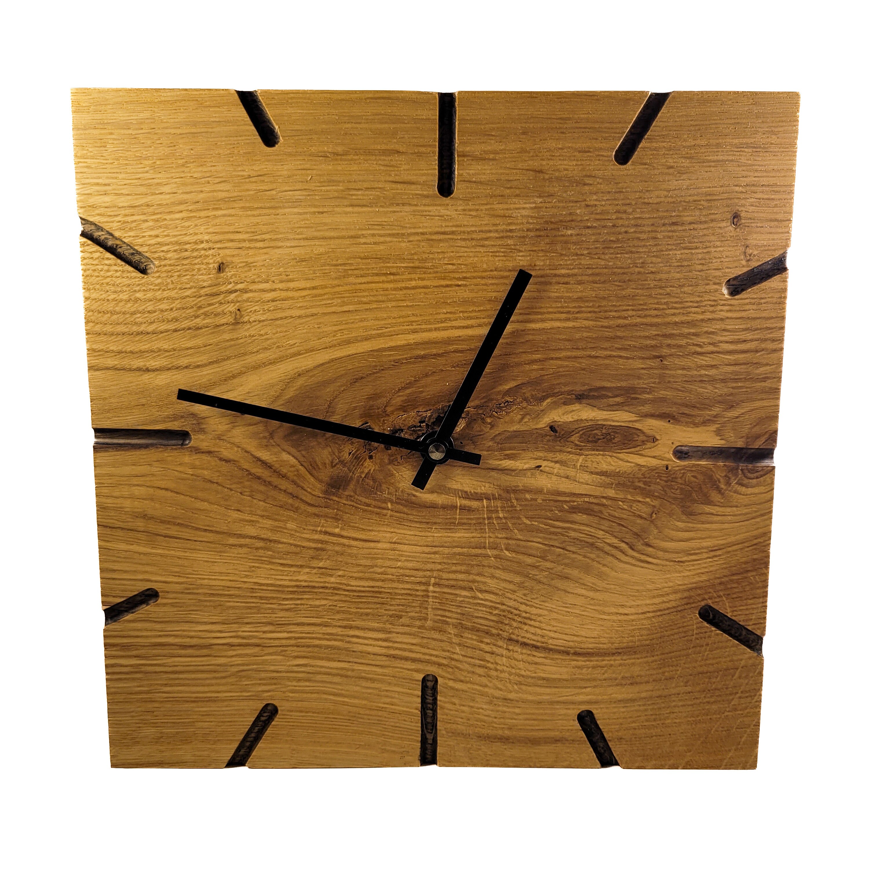 Solid Oak Wood Clock Square Wood Clock Rustic Wood Clock - Etsy