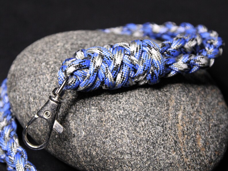 Blue Paracord Neck Lanyard, Braided ID Badge Holder, Teacher Gift ...