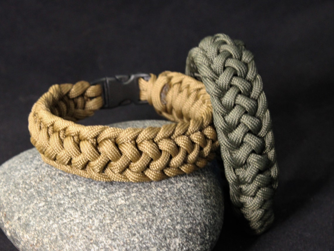 Woven Paracord Bracelet, Braided Cuff, Cord Accessories, Unisex Knotted ...