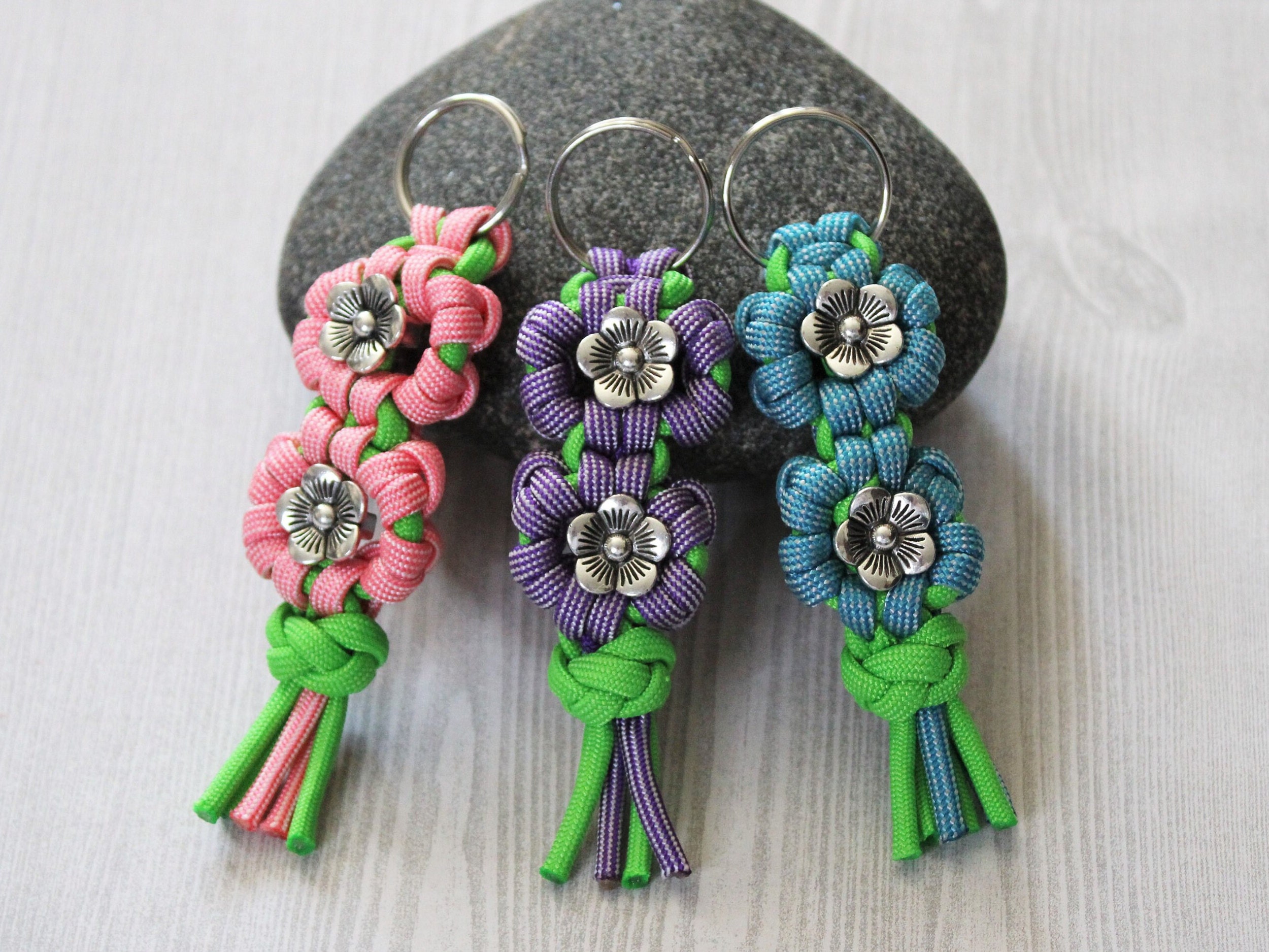 Floral Keychain, Flower Key Fob, Gerbera Daisy, Boho Purse Charm ...