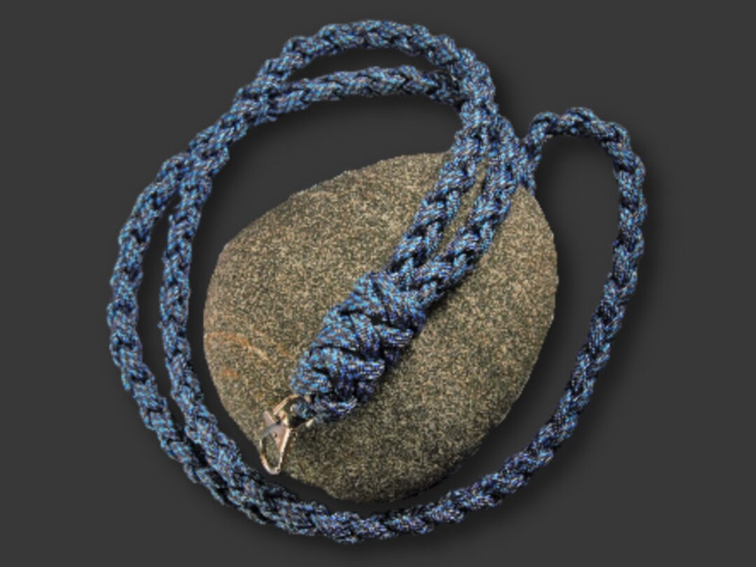 Blue Paracord Neck Lanyard, Braided ID Badge Holder, B Spec Blue Digi ...