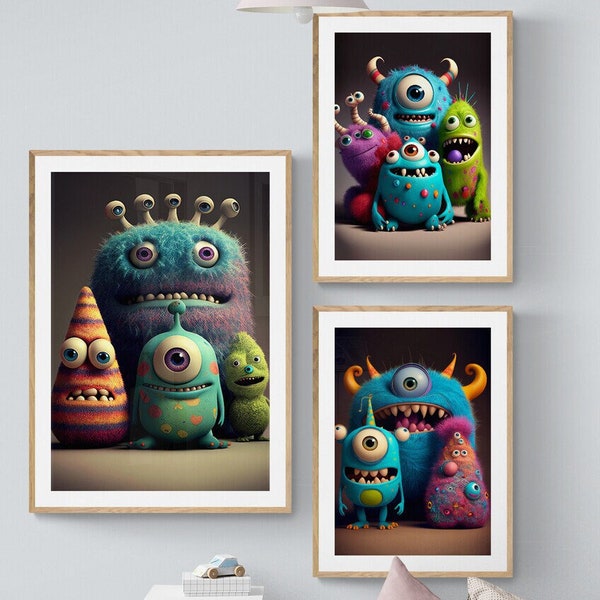Cute Monster Art - Etsy