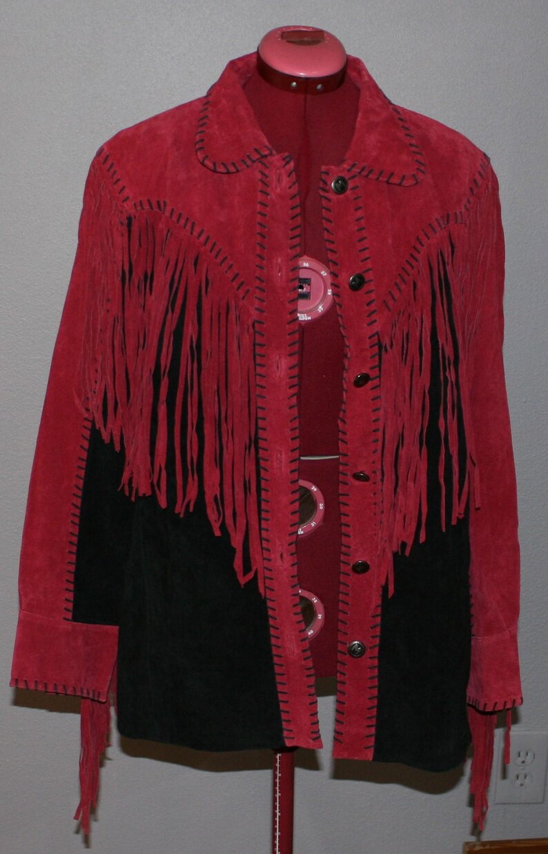 Vintage Bob Mackie Wearable Art Black Suede Jacket Western Cowgirl Chic ...