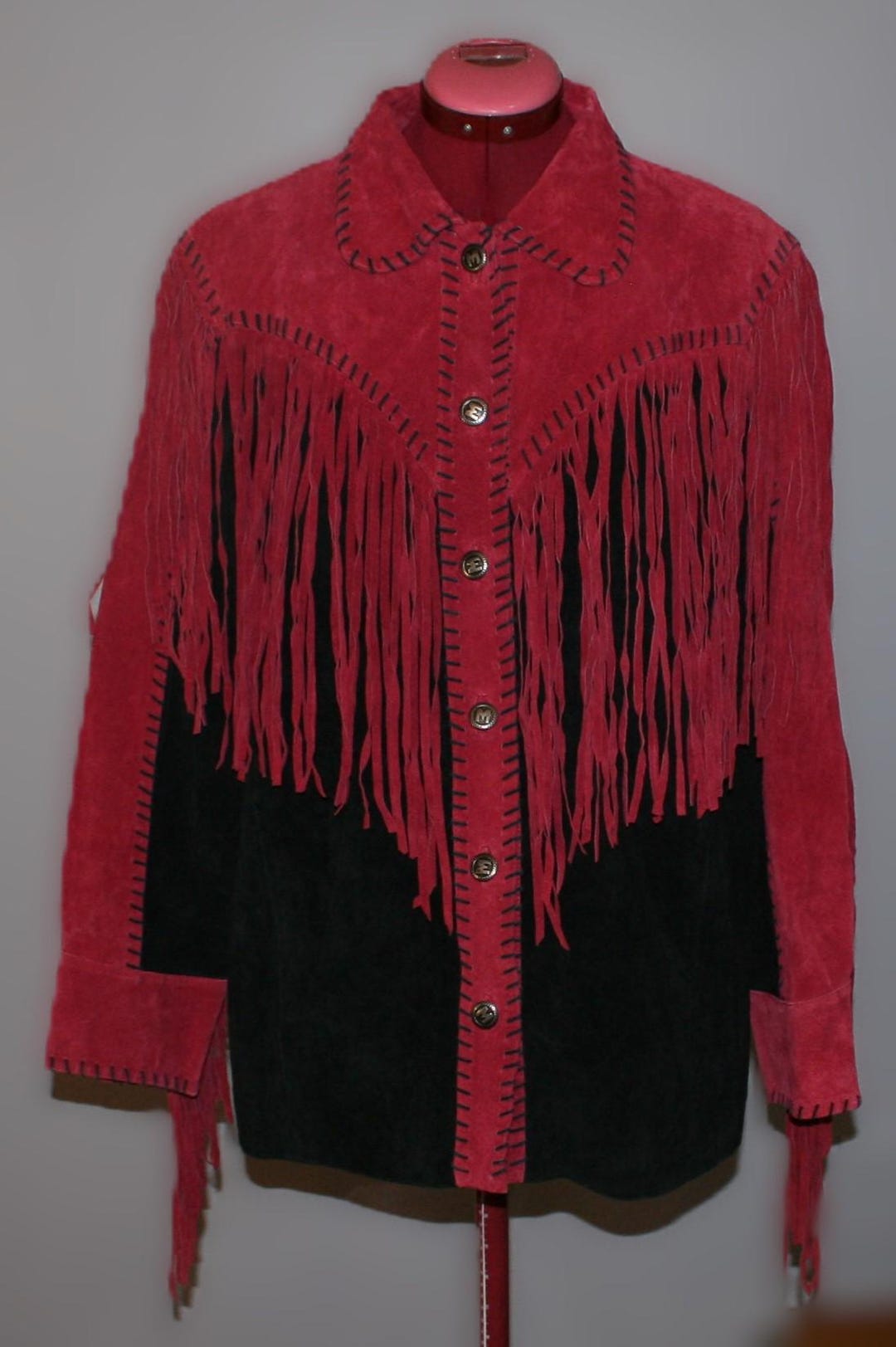 Vintage Bob Mackie Wearable Art Black Suede Jacket Western Cowgirl Chic ...