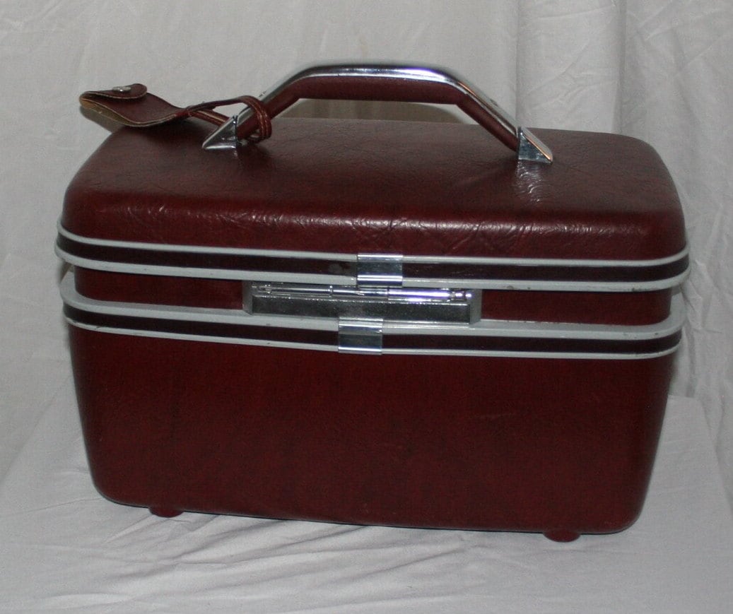Vintage Samsonite Silhouette Train Case Adjustable Mirror Cosmetic Case ...