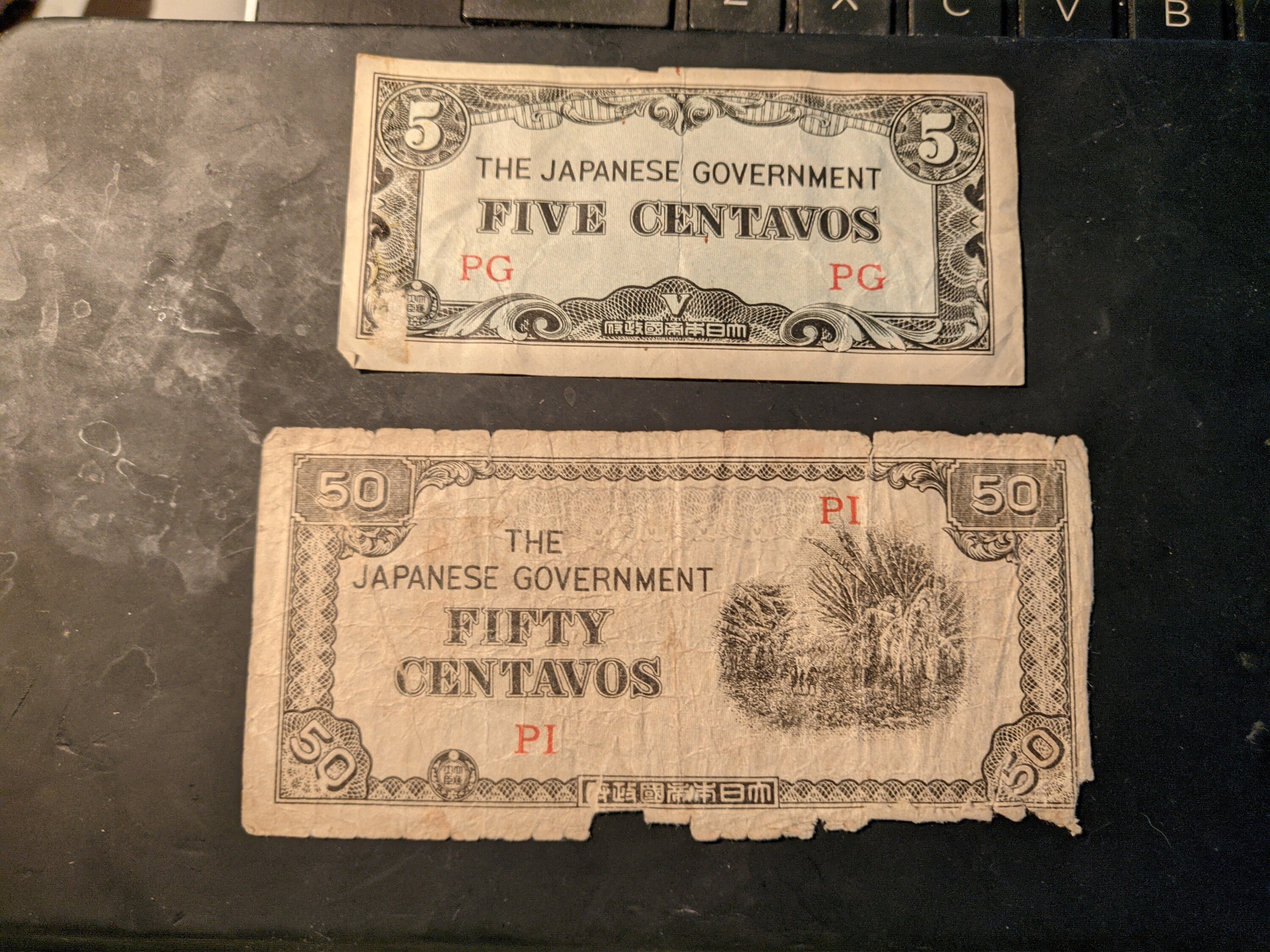 Set of 1942 Japanese Government Centavos Bills 1, 10, 50 & 5 - Etsy