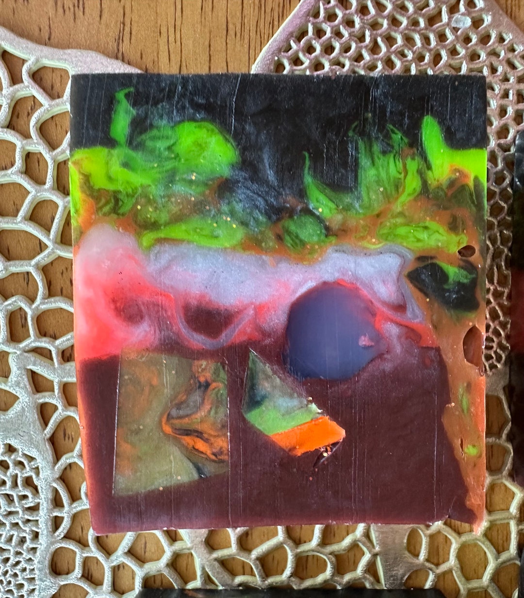 Neon Swirls, One of a Kind Pink, Green and White Neon Bar Soap. Pink ...