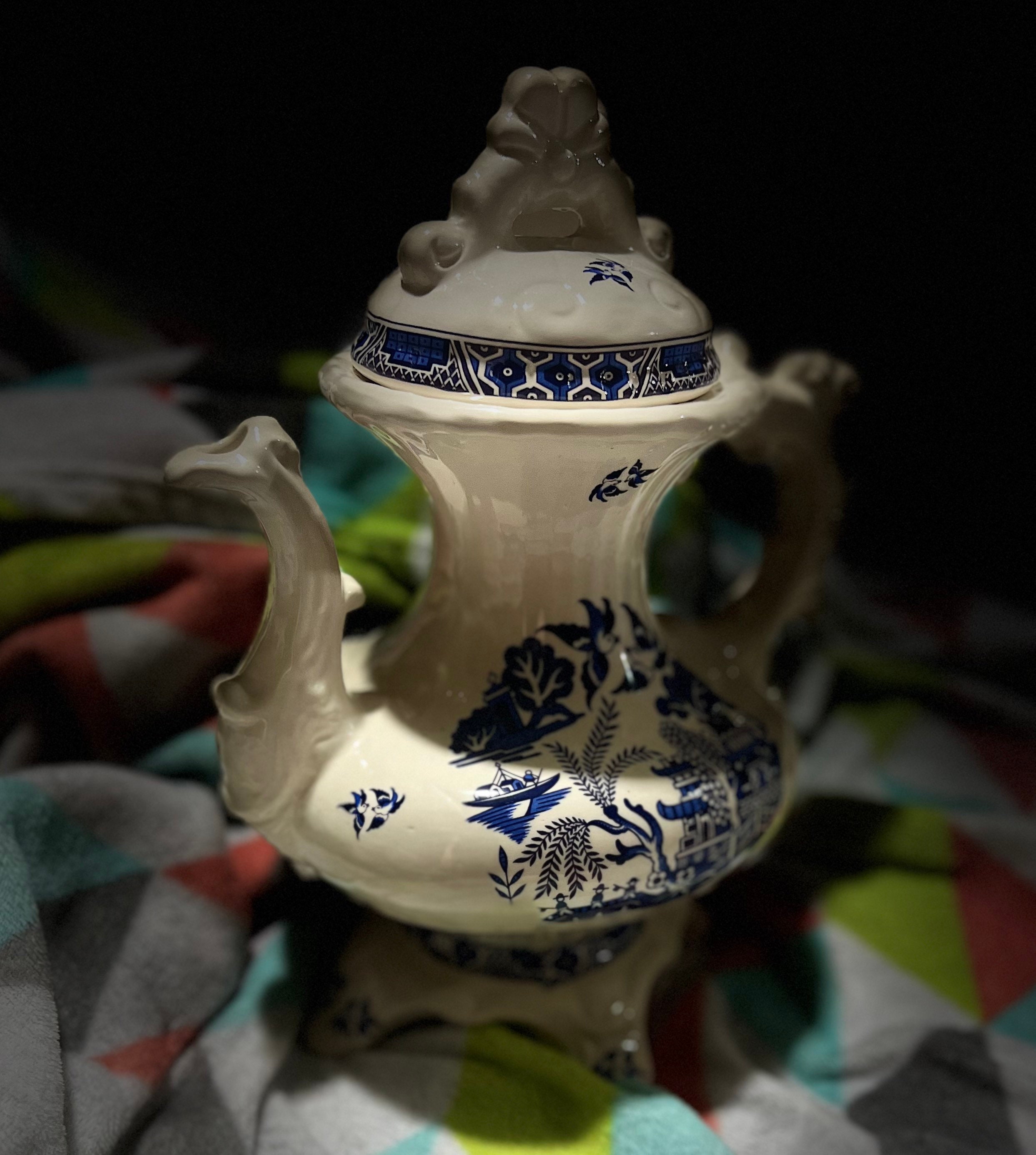 RARE Beautiful Vintage Staffordshire English Pottery Teapot KLM ...