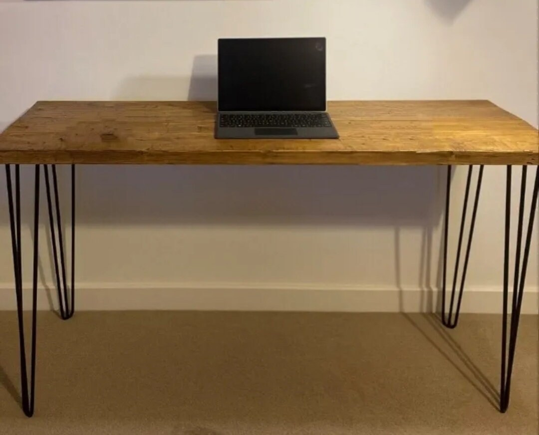 Rustic Wooden Desk/tablework From Home Hairpin Leg Desk-home Office ...