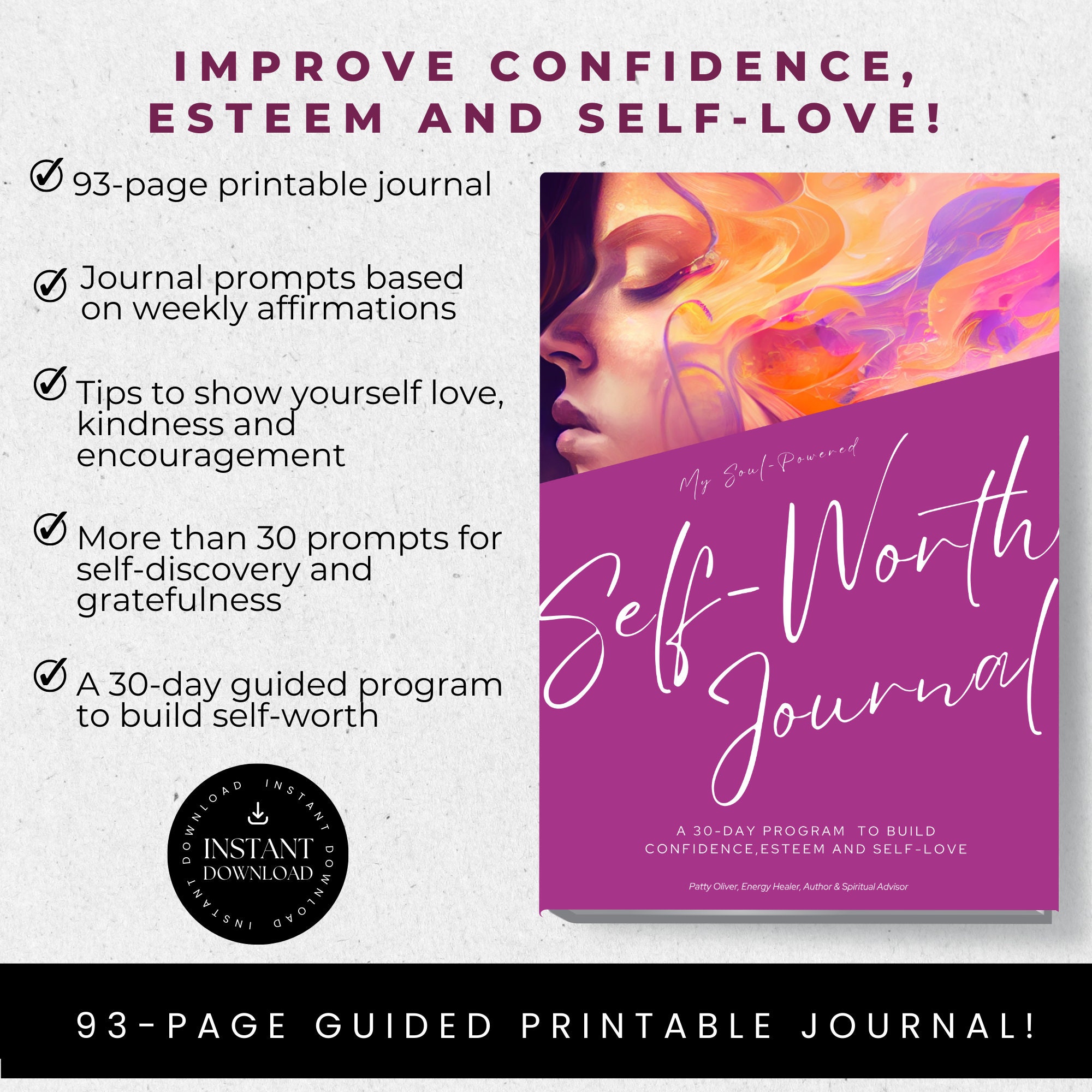 Self-worth Journal Self-worth Printable Journal Self-worth - Etsy