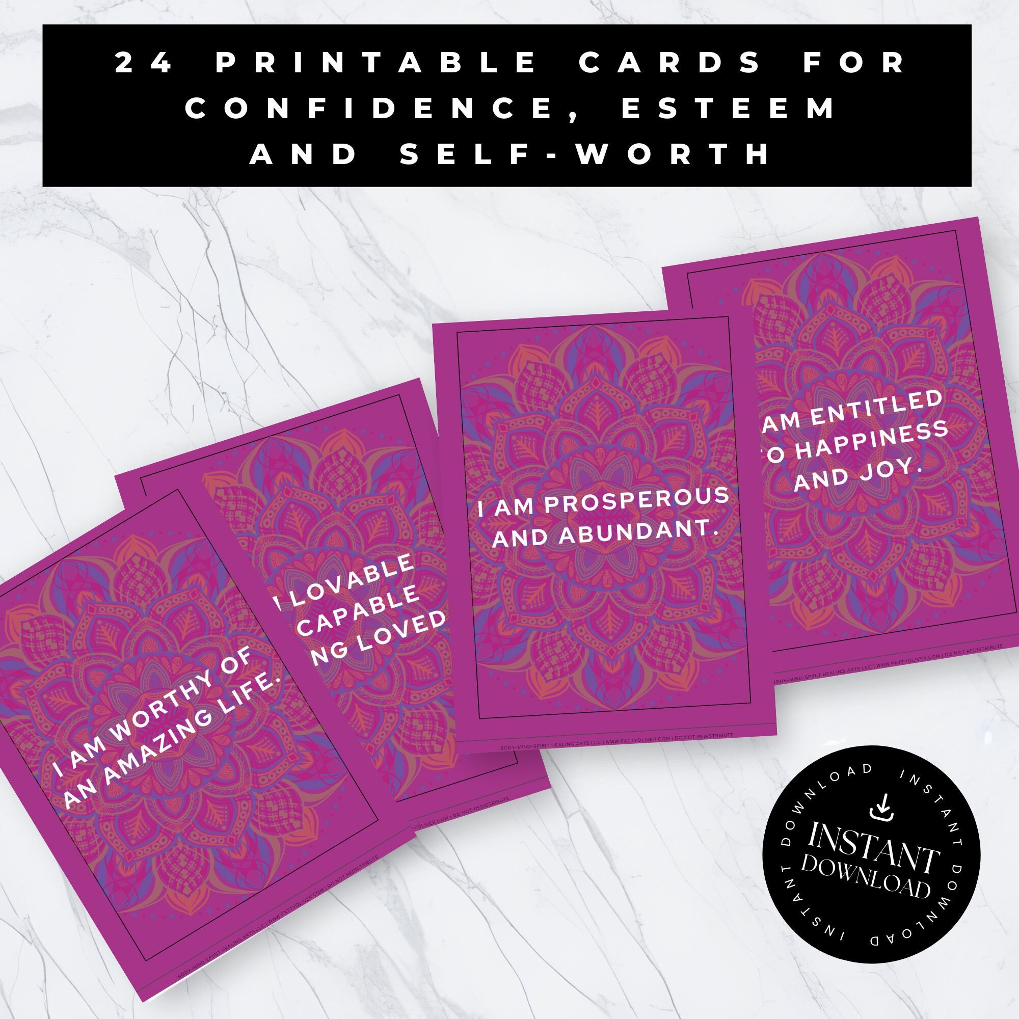 Self-worth Affirmation Cards, Self-confidence Affirmation Cards ...