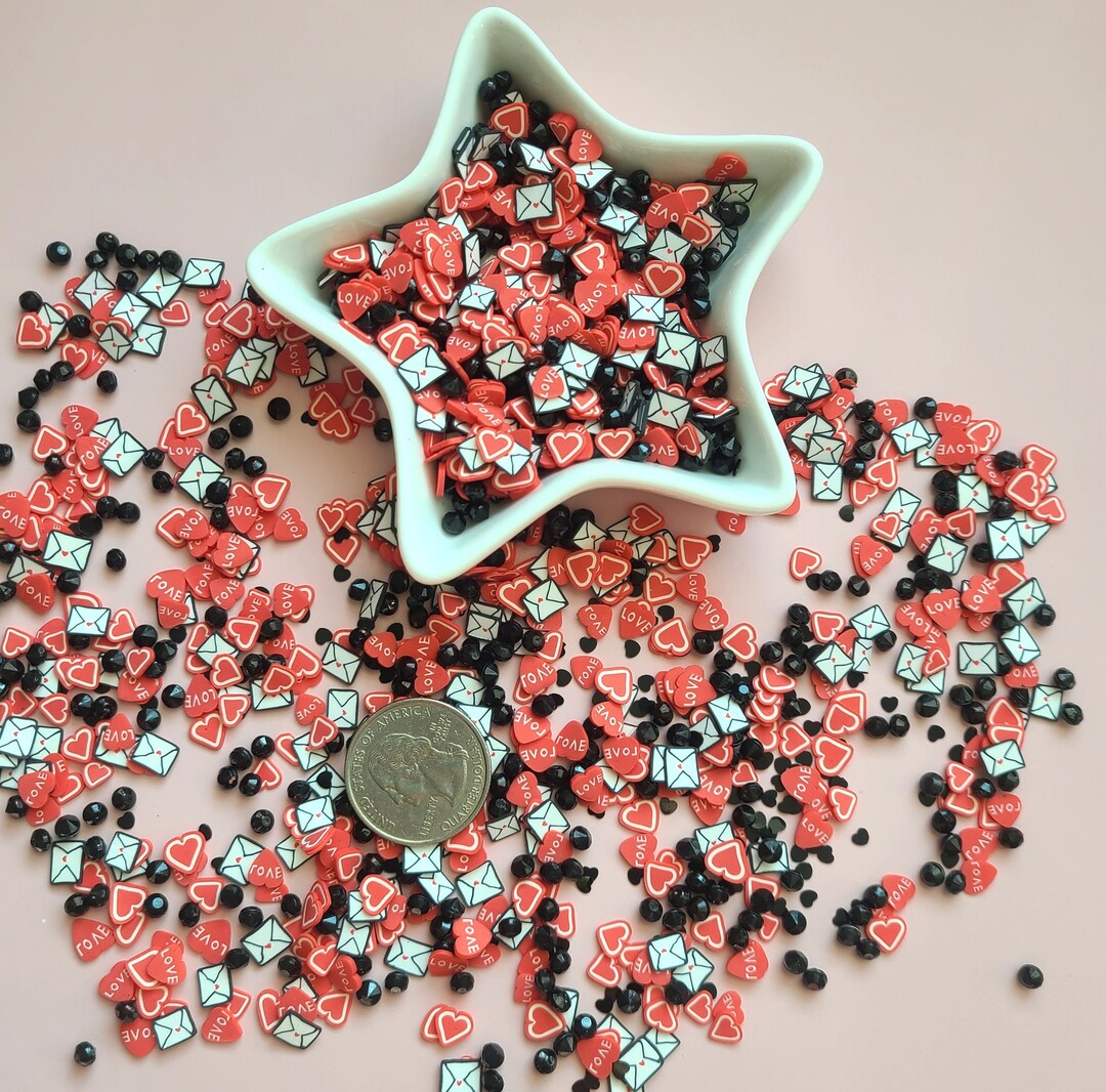 Polymer Clay Slices Heart Envelope Mix 5MM, Slime Sprinkles, Polymer ...