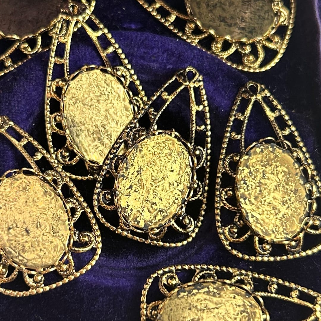 Lot of 7, Vintage Cabochon Setting Lot, 18mm X 13mm Cabochon, Blanks ...