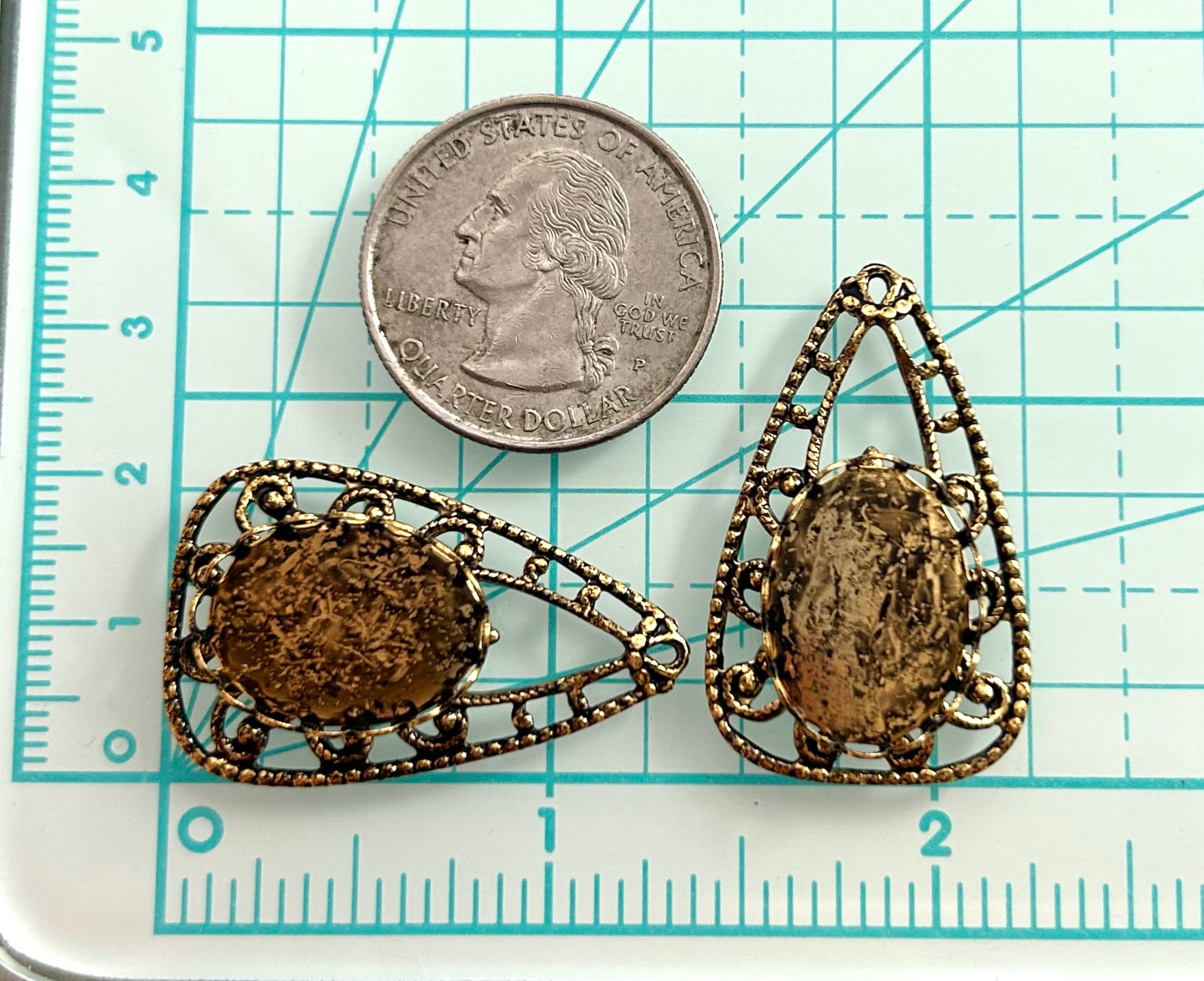 Lot of 7, Vintage Cabochon Setting Lot, 18mm X 13mm Cabochon, Blanks ...