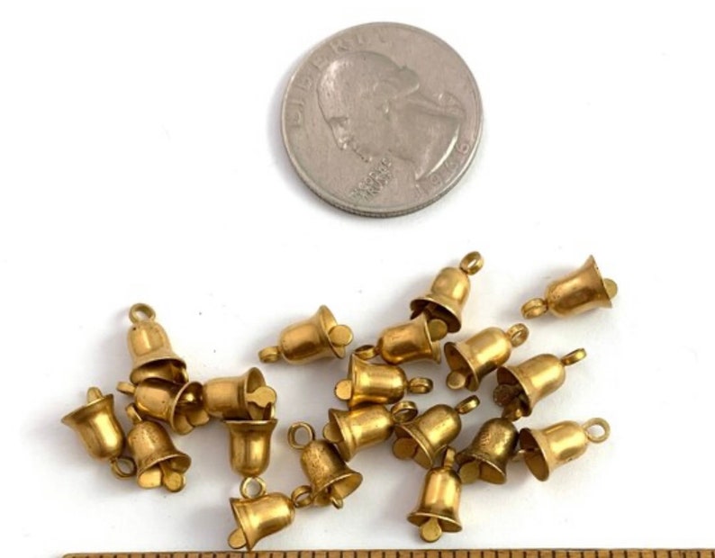Vintage Bell Charm Lot Tiny Bells Brass Bell Charms Vintage - Etsy