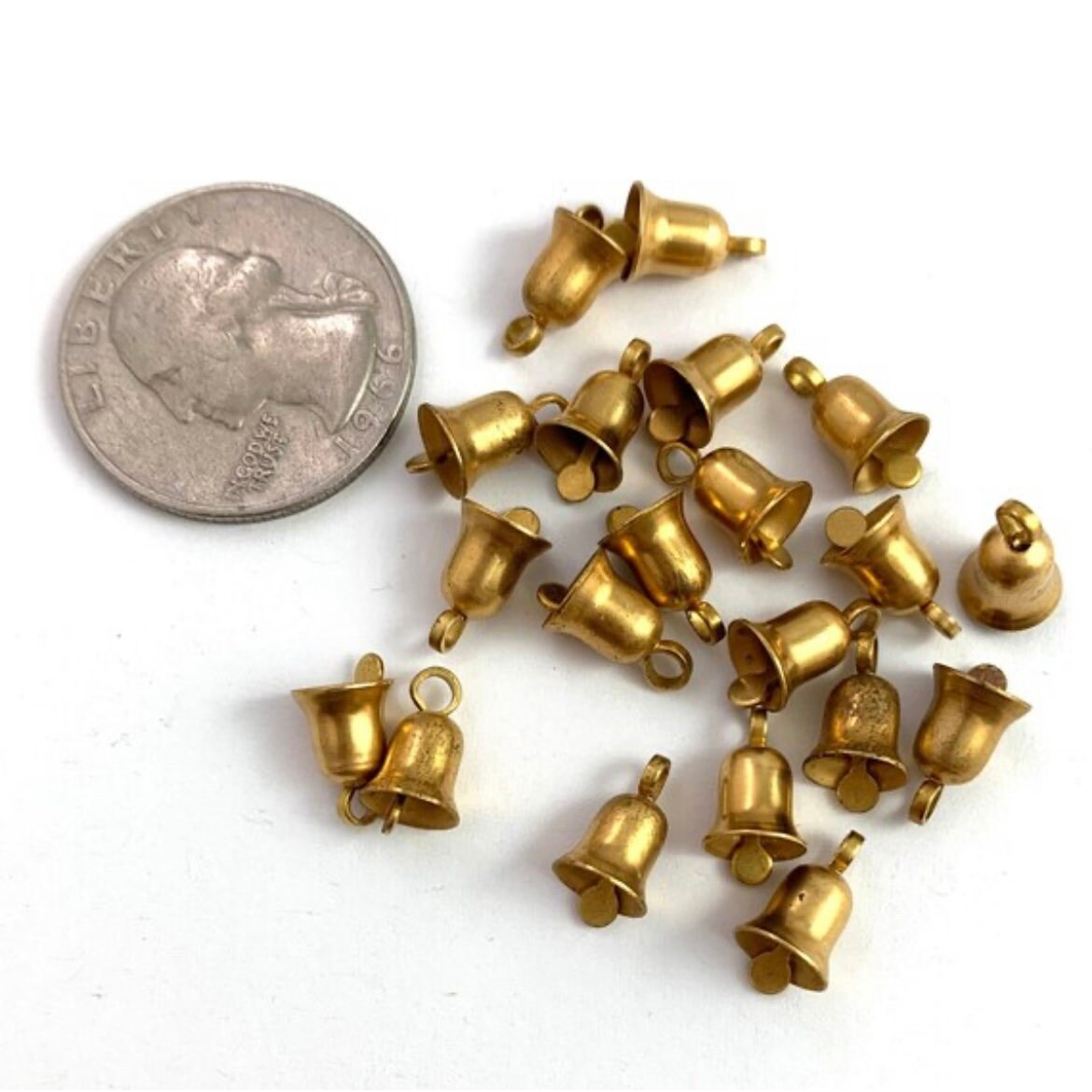 Vintage Bell Charm Lot Tiny Bells Brass Bell Charms Vintage - Etsy