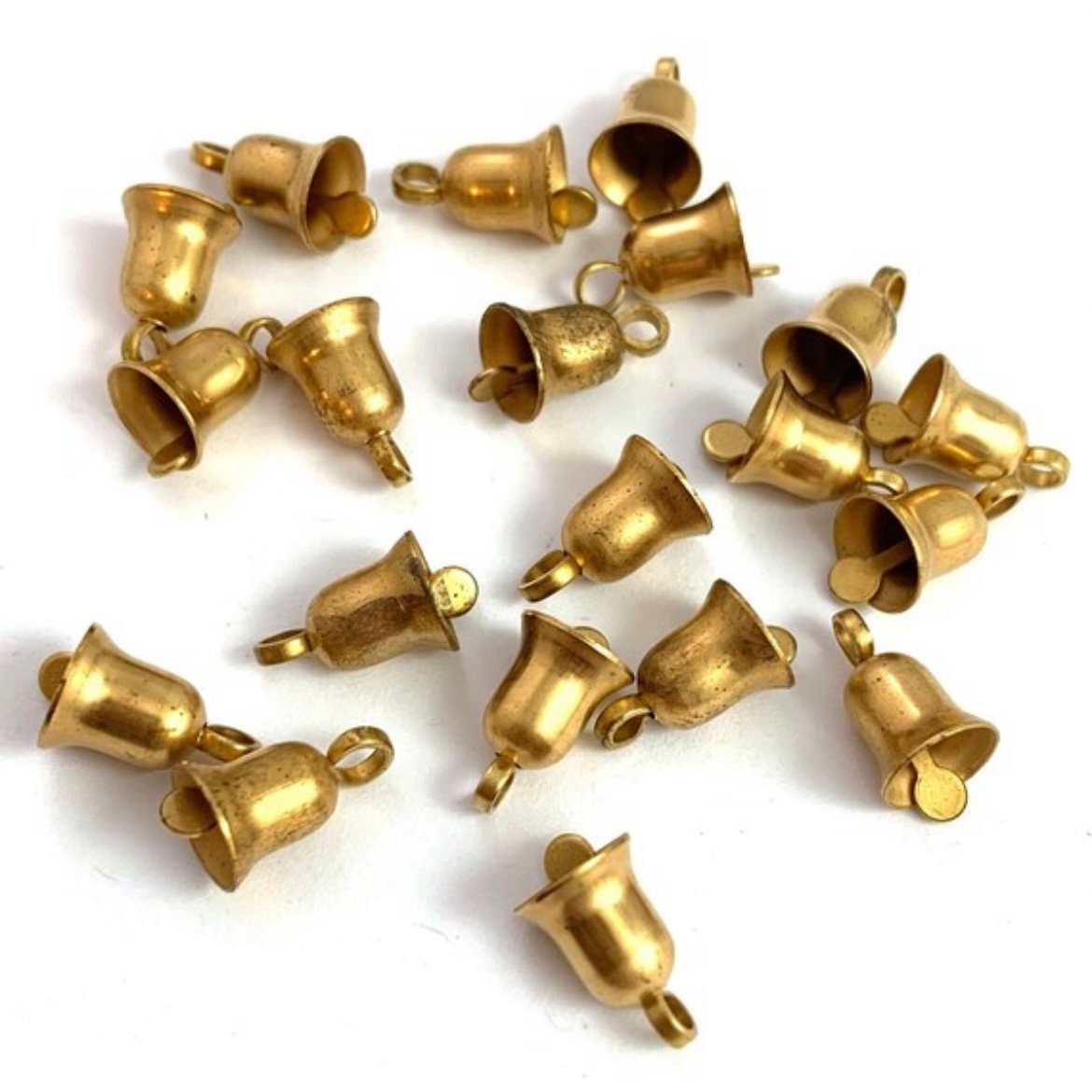 Vintage Bell Charm Lot Tiny Bells Brass Bell Charms Vintage - Etsy
