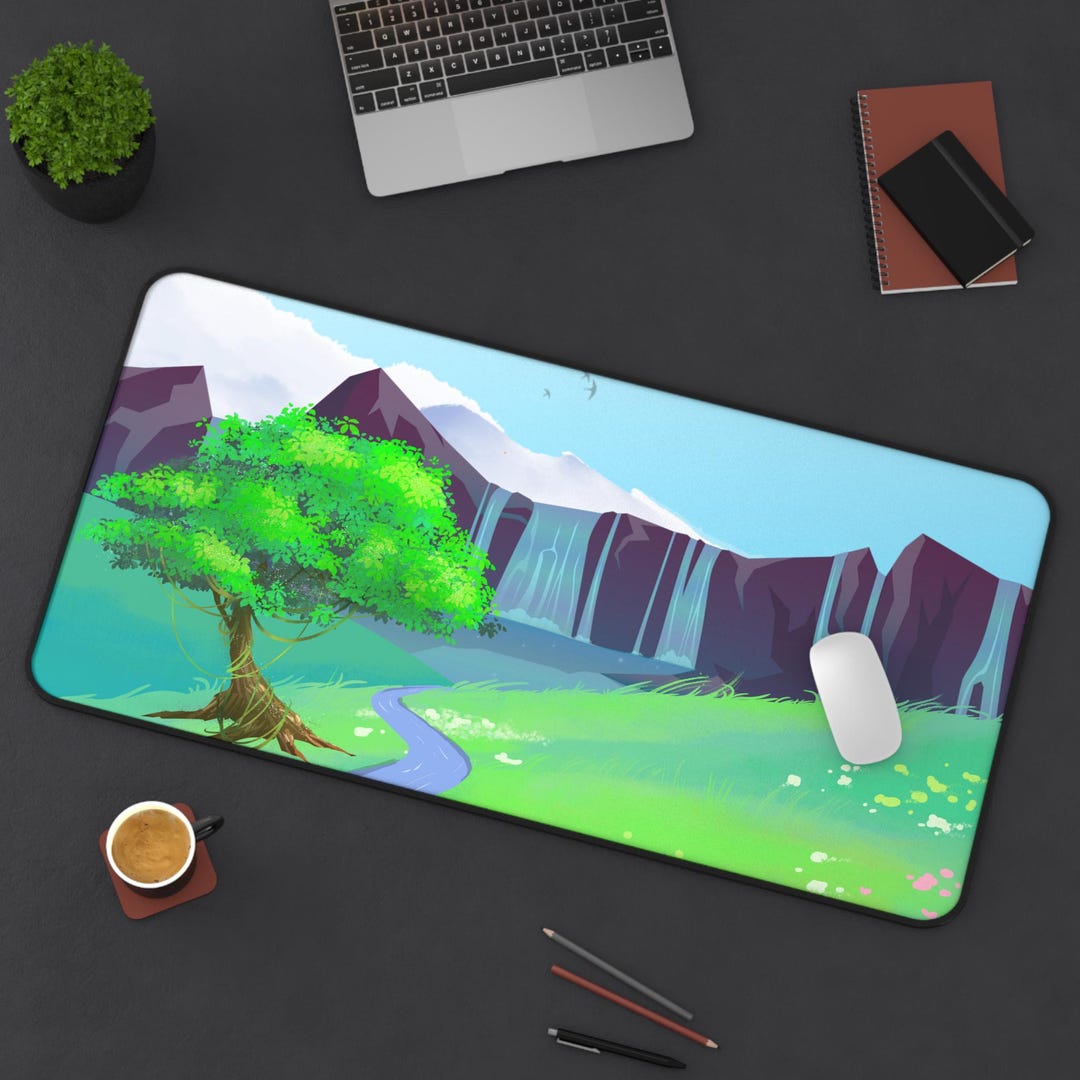 Nature-inspired Desk Mat, Vibrant Landscape Mouse Pad, Eco-friendly ...
