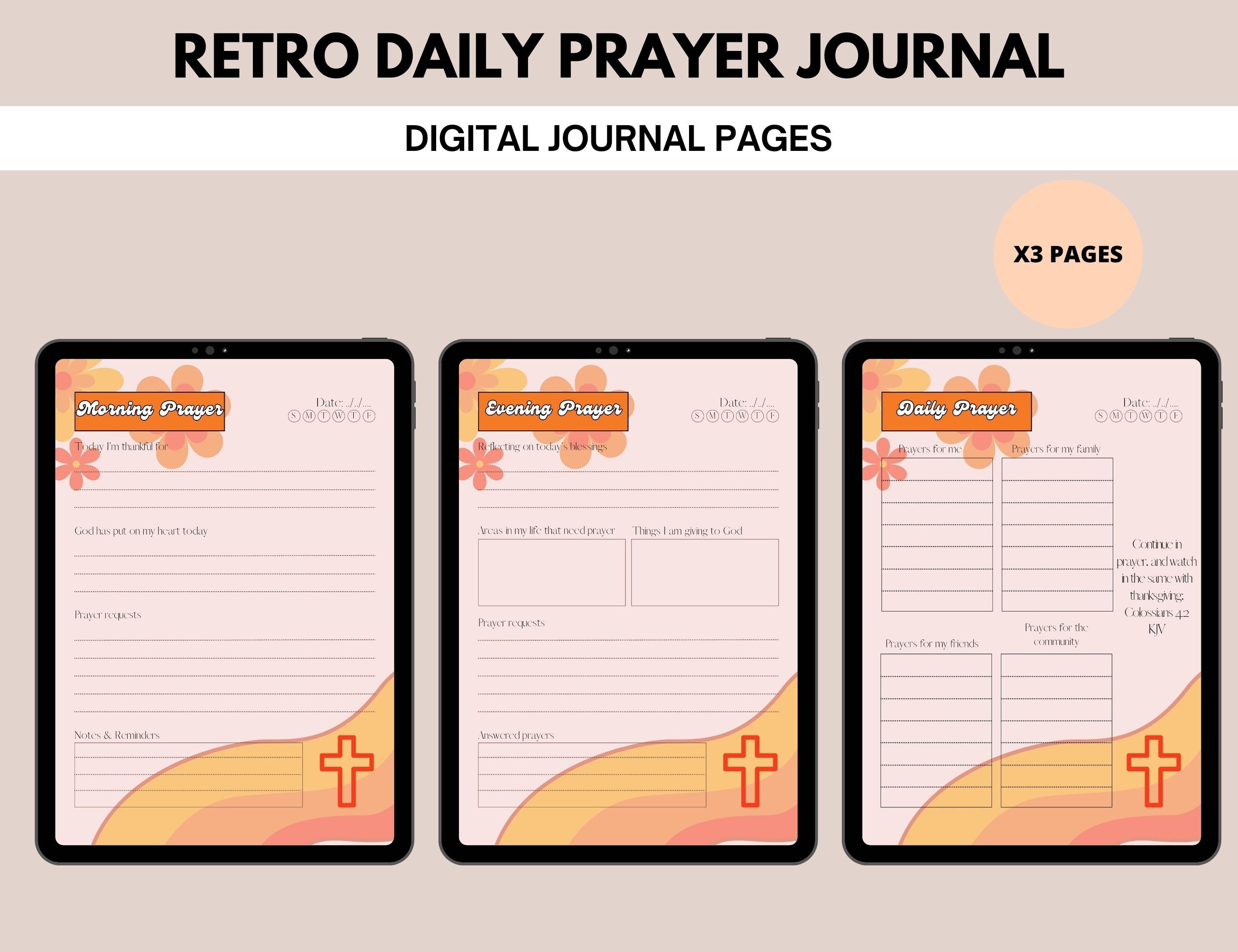 Retro Daily Devotional Prayer Journal | Gratitude Journal | Printable ...