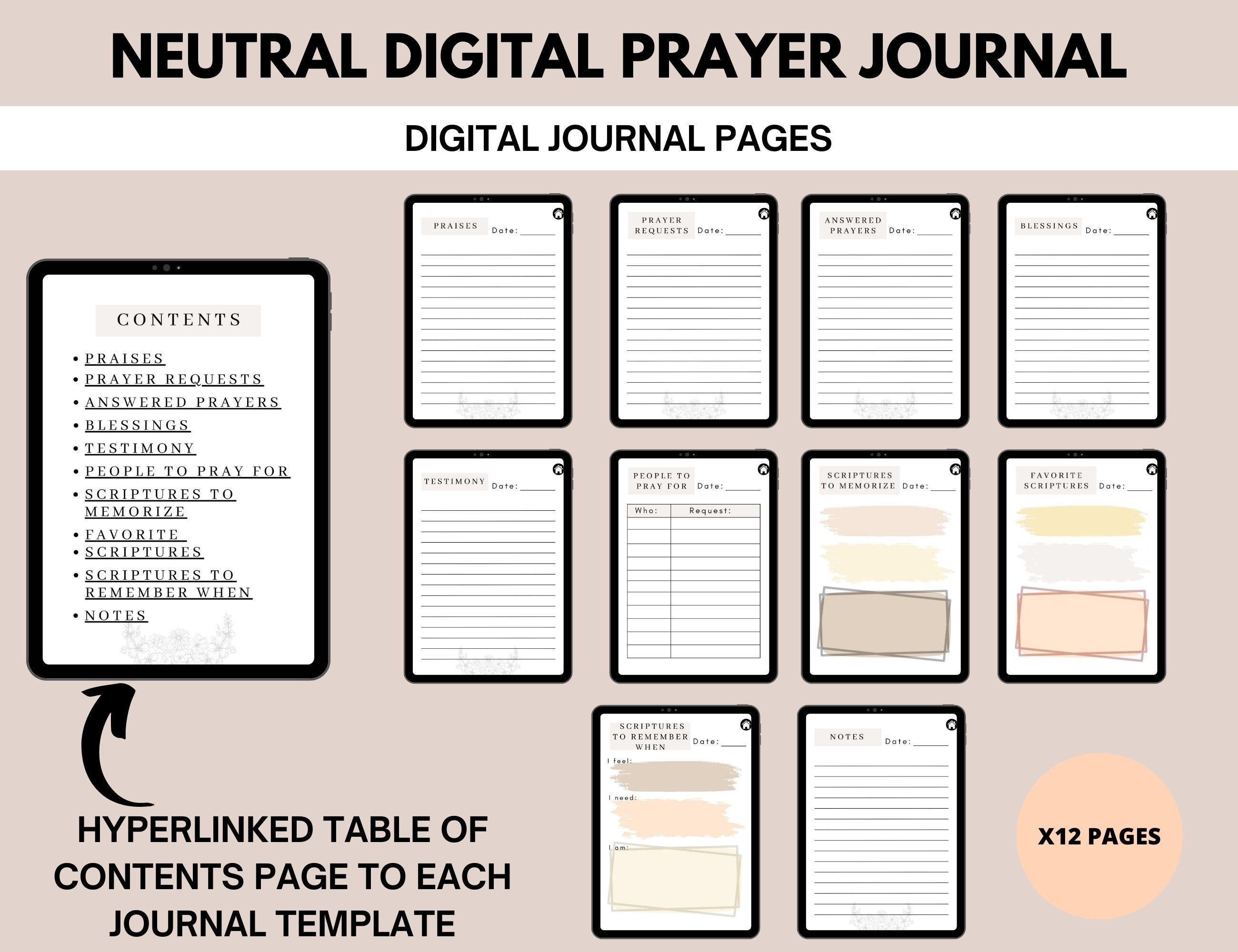 Prayer Journal Printable | Digital Faith Journal | Goodnotes Prayer ...