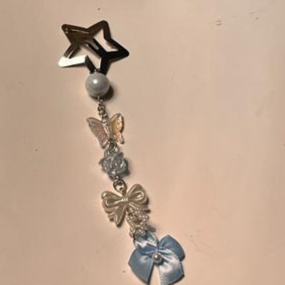 Cute and Kawaii Beaded Bow and Star Hair Clip Handmade Accessories - Etsy