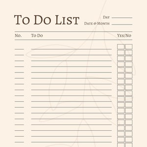 Beige Clean and Trendy Daily to Do List | Printable | Digital Download ...