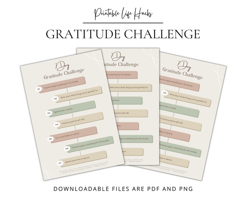 Gratitude Challenge | Printable | Digital Download - Etsy