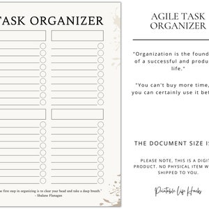 Task Organizer Planner Template | Printable | Digital Download - Etsy