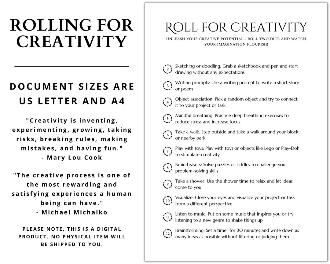 Rolling For Creativity Unleashing Your Creative Potential With Two Dice