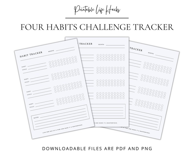 The Four Habits Challenge Tracker Printable Digital - Etsy