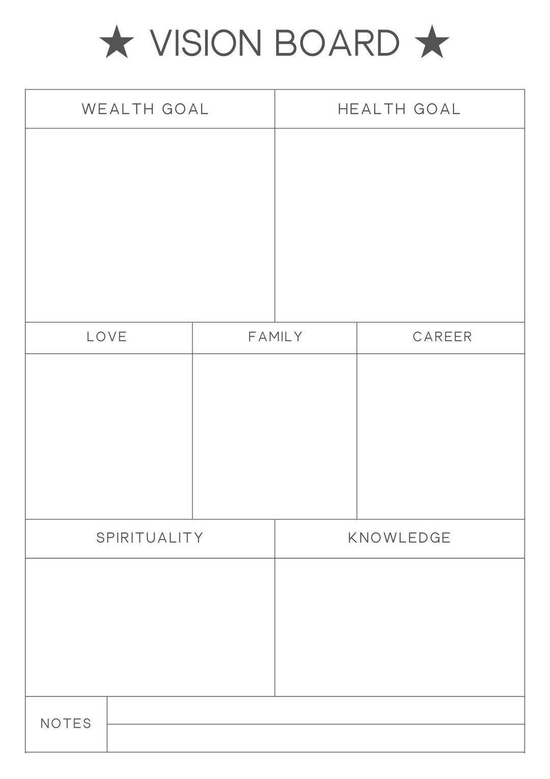 Minimal and Elegant Vision Board | Printable | Digital Download - Etsy