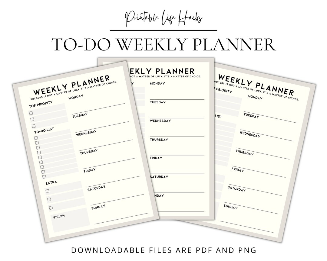 Beige Minimalist Weekly Planner Printable Digital Download - Etsy