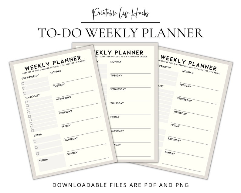 Minimalist Weekly Planner, Time Organizer, Schedule Planner ...