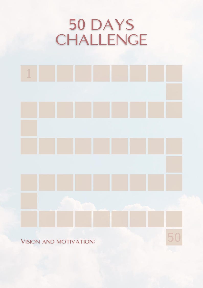 Gamified Journey to Success 50 Days Challenge | Printable | Digital ...