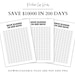 Save 10000 Dollars in 200 Days - Financial Transform | Printable ...