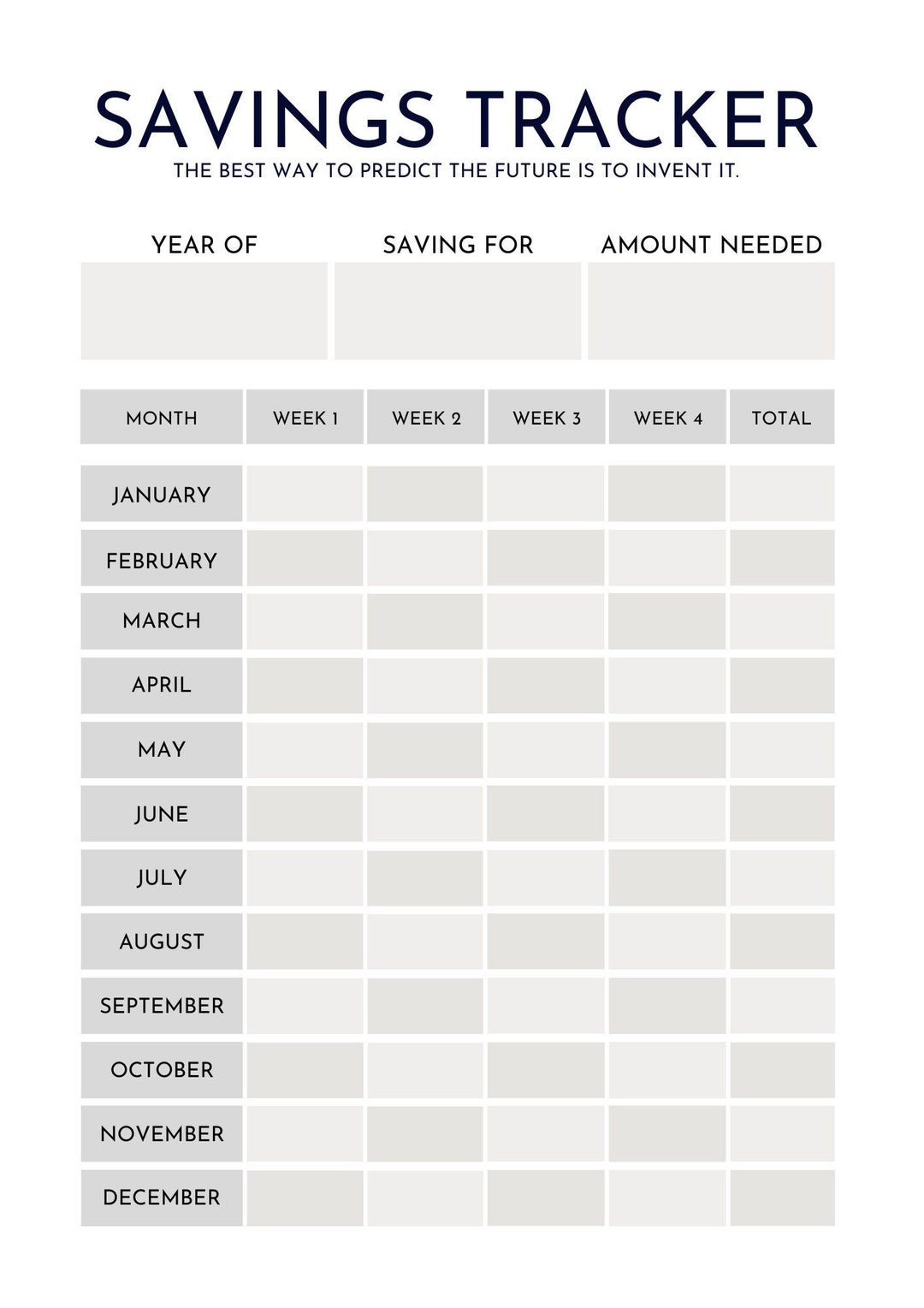 Savings Budget Monthly Tracker Printable Worksheet | Printable ...